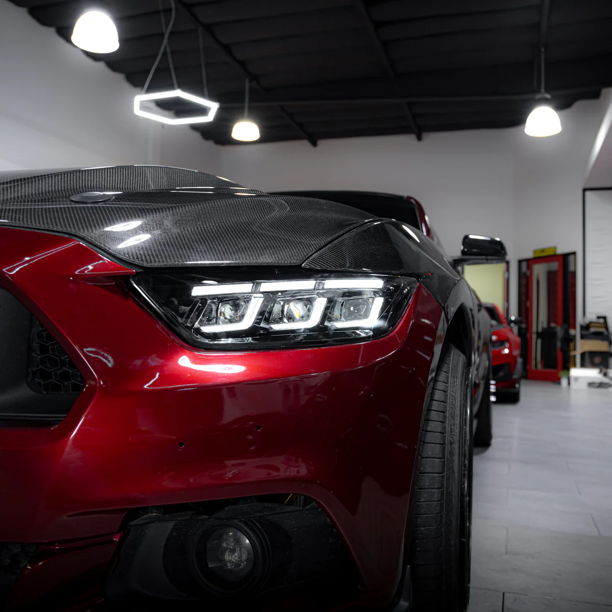 2015-2017 Ford Mustang Projector Headlights S650 Style LED Amber Seque ...
